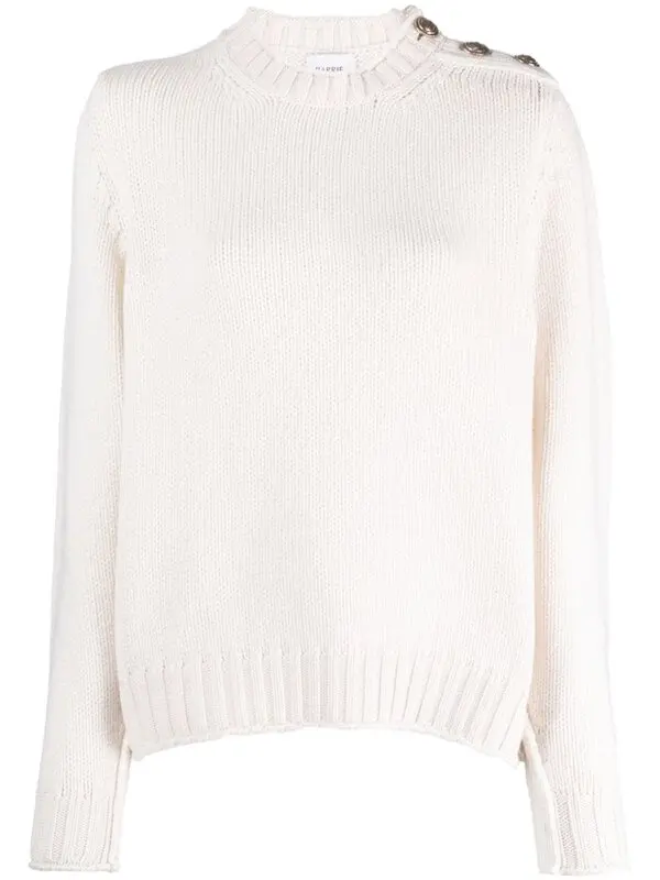 BARRIE Button-detailed Cashmere Jumper - Neutrals