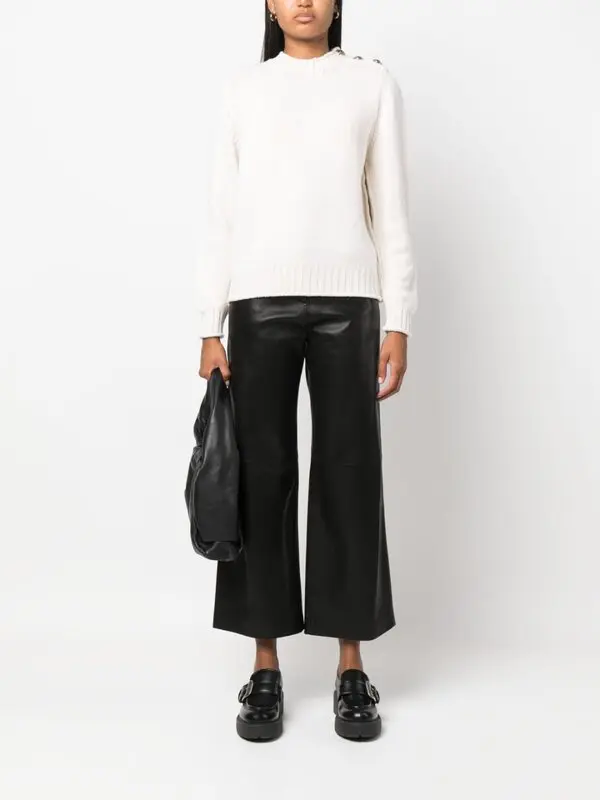 BARRIE Button-detailed Cashmere Jumper - Neutrals