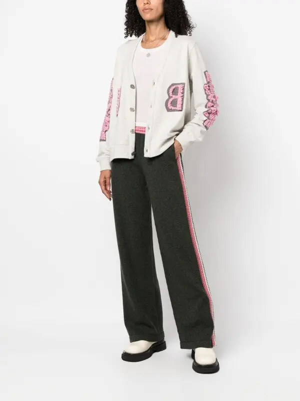 BARRIE Stripe-detail Trousers - Green