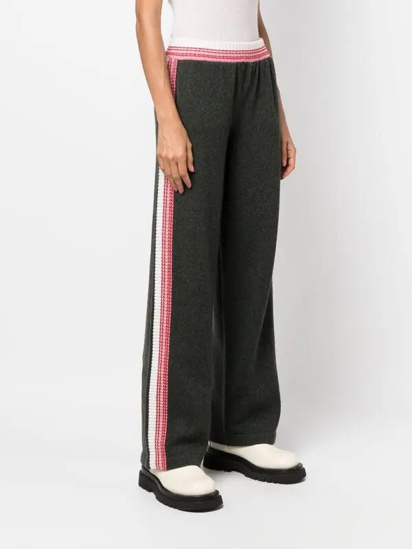 BARRIE Stripe-detail Trousers - Green