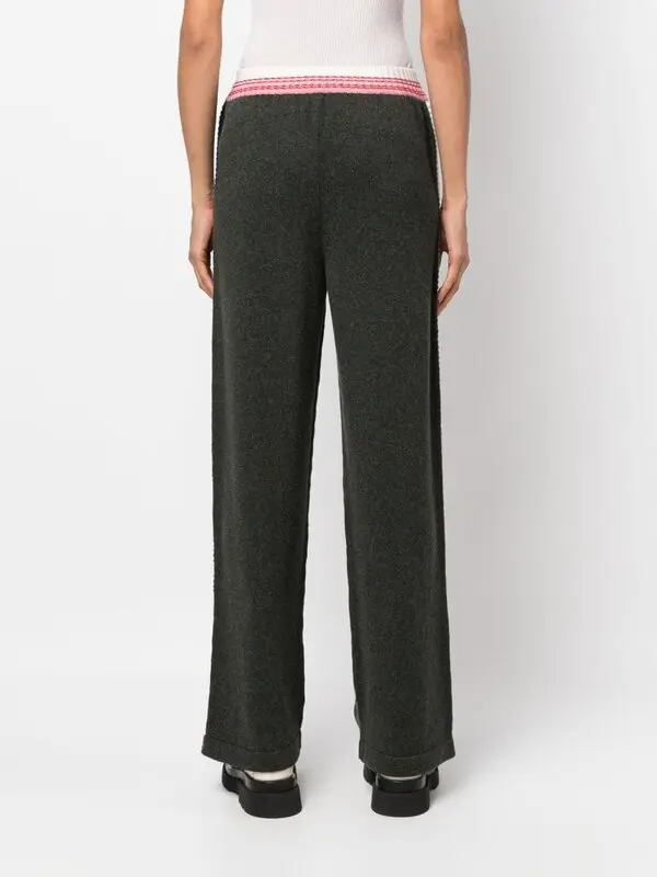 BARRIE Stripe-detail Trousers - Green