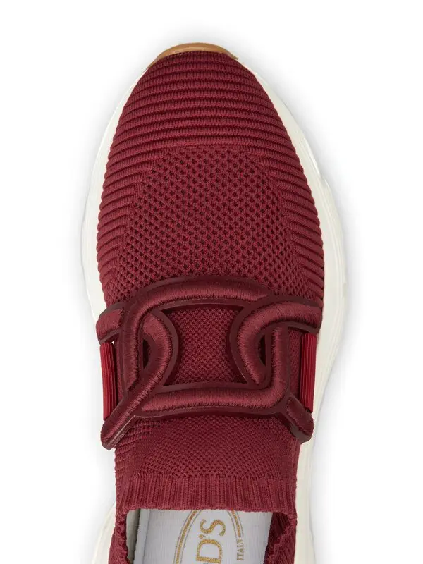 TOD'S Logo-strap Almond-toe Sneakers - Red