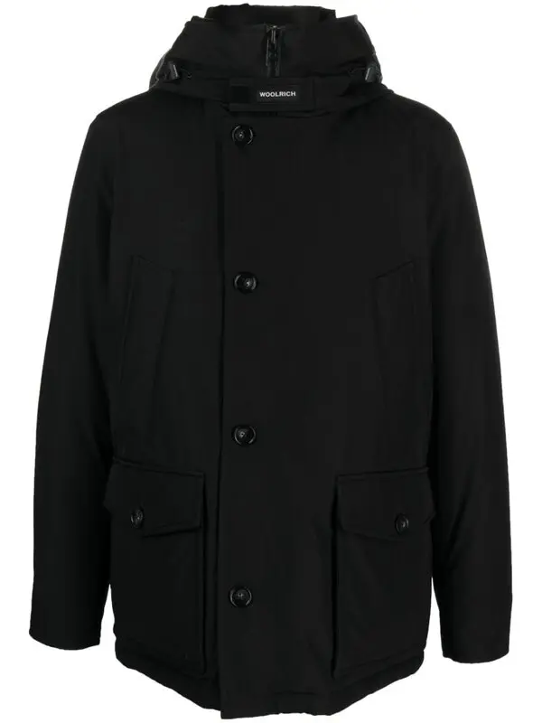 Woolrich Arctic Button-up Hooded Down Jacket - Black