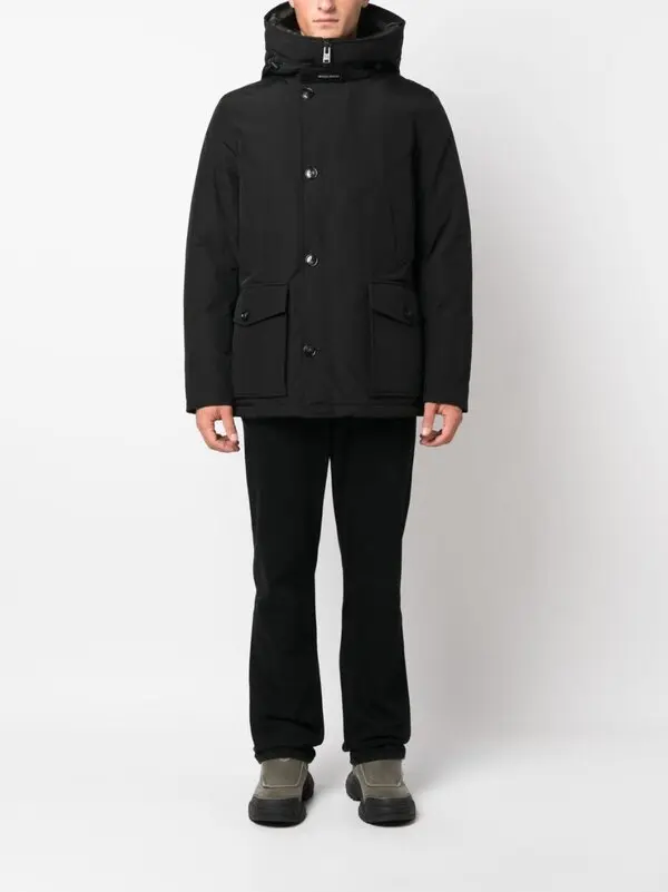 Woolrich Arctic Button-up Hooded Down Jacket - Black