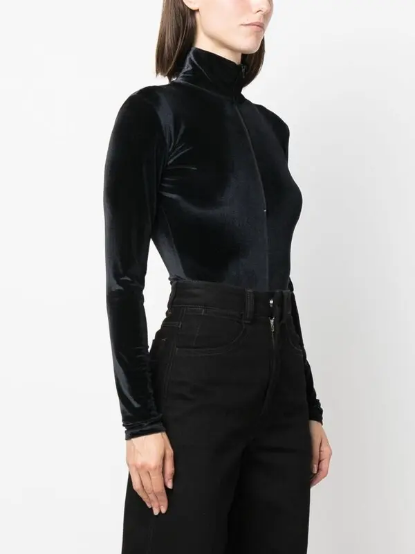 Filippa K Zip-up Velvet Bodysuit