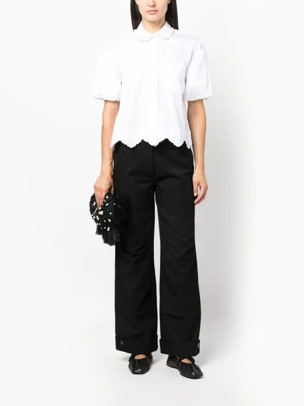 Simone Rocha Virgin Wool-blend Wide-leg Trousers