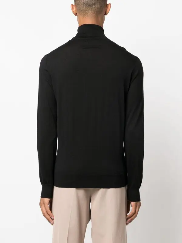 Zegna Fine Knit Roll-neck Jumper - Black