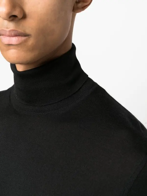 Zegna Fine Knit Roll-neck Jumper - Black