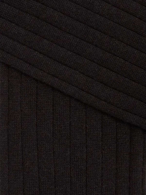 Zegna Triple Stitch Cotton-blend Socks - Black