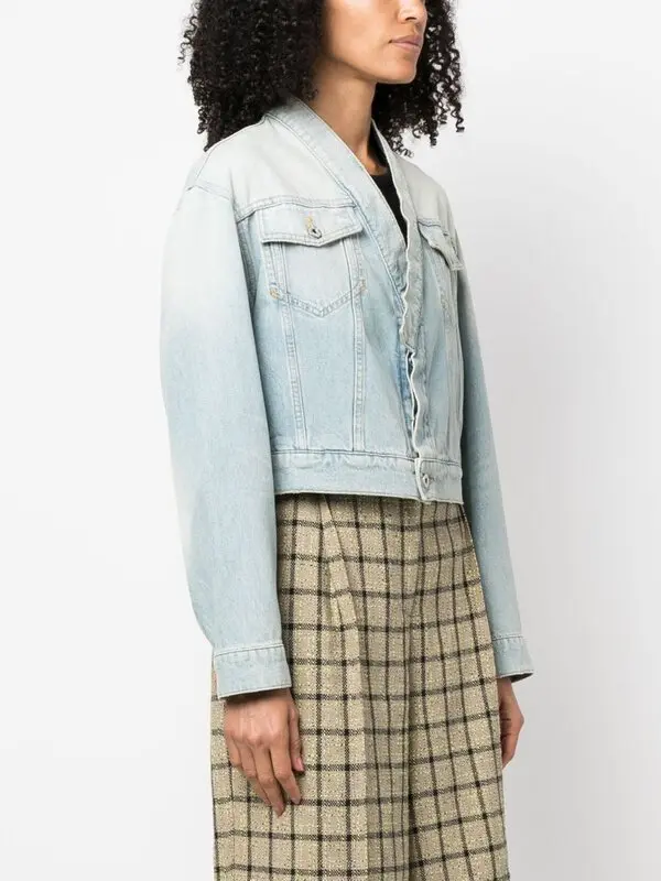 Kenzo Faded-effect Cropped Denim Jacket