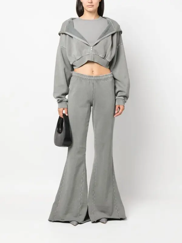 ENTIRE STUDIOS Round-neck Cropped T-shirt - Grey