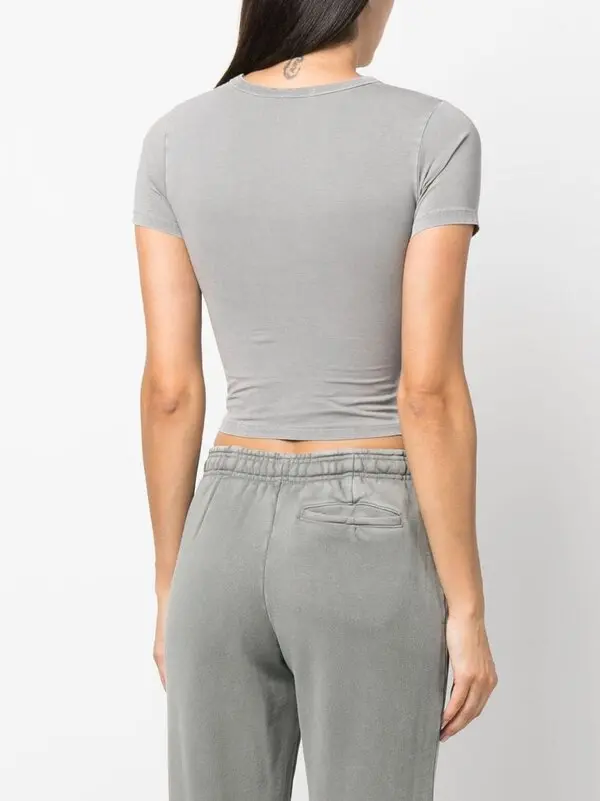 ENTIRE STUDIOS Round-neck Cropped T-shirt - Grey