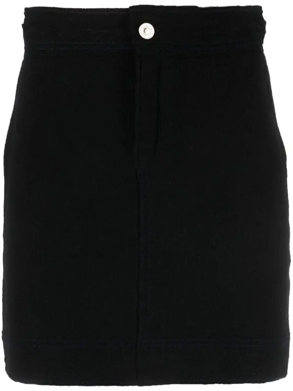 BARRIE Contrast-stitch Mini Skirt - Black