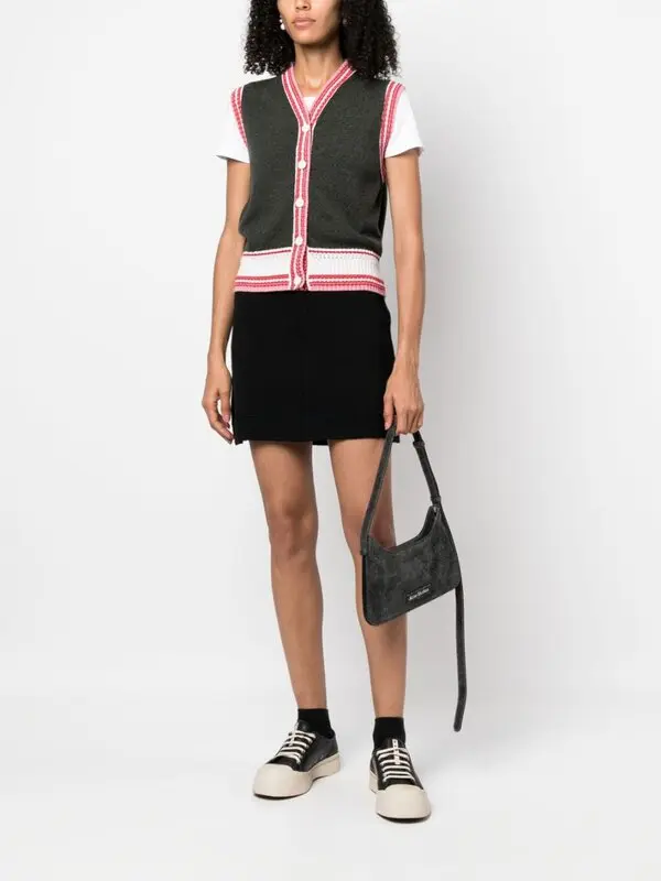 BARRIE Contrast-stitch Mini Skirt - Black