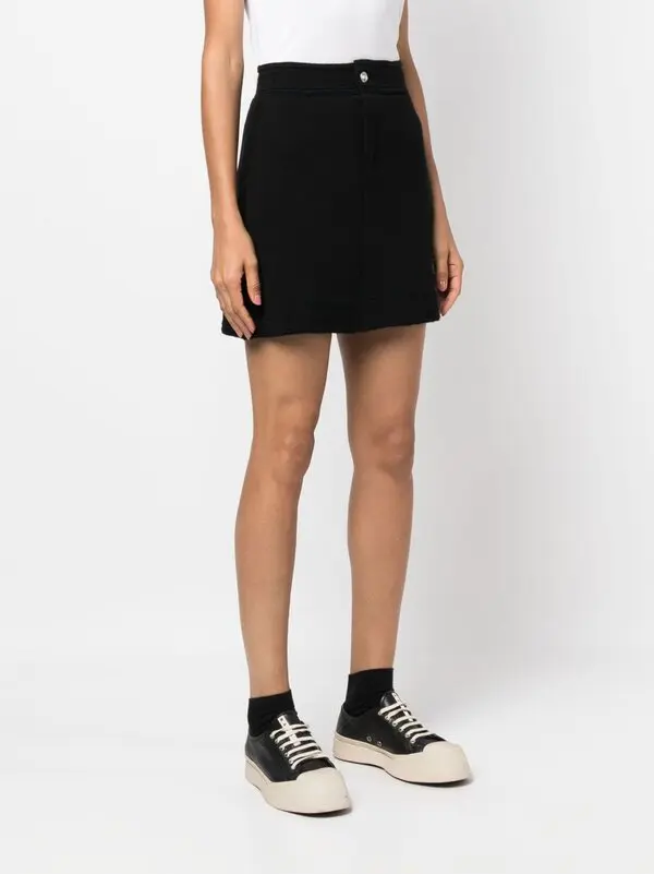 BARRIE Contrast-stitch Mini Skirt - Black