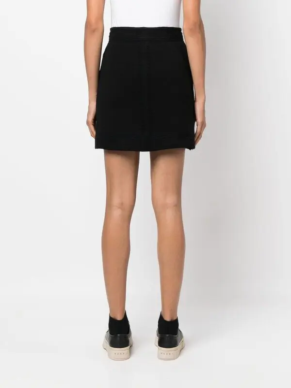 BARRIE Contrast-stitch Mini Skirt - Black
