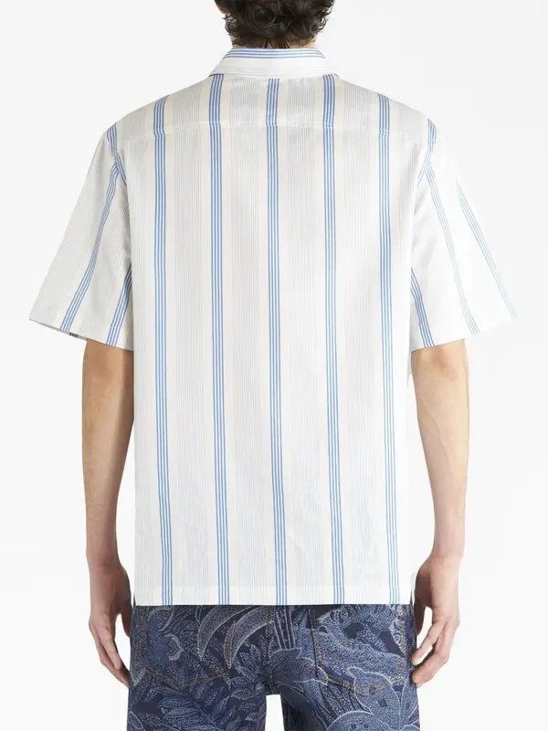 Etro Pegaso Logo-embroidered Cotton Shirt - White