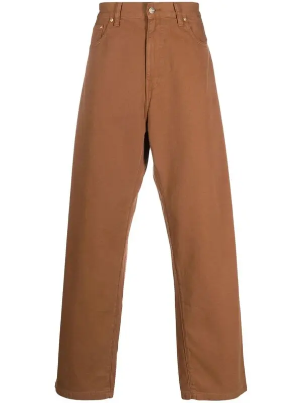 Carhartt Work In Progress Logo-patch Wide-leg Jeans - Brown