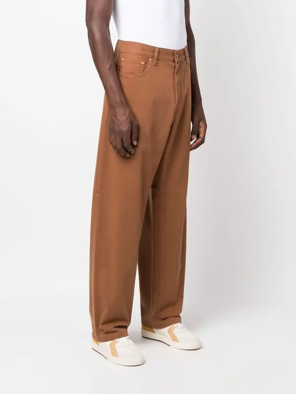 Carhartt Work In Progress Logo-patch Wide-leg Jeans - Brown