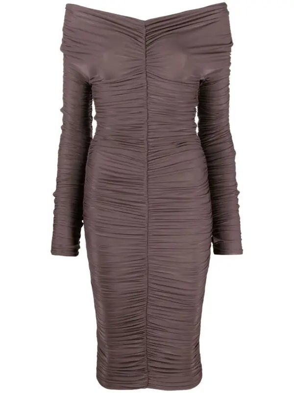 Andamane Ruched Off-shoulder Dress