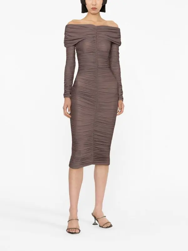 Andamane Ruched Off-shoulder Dress