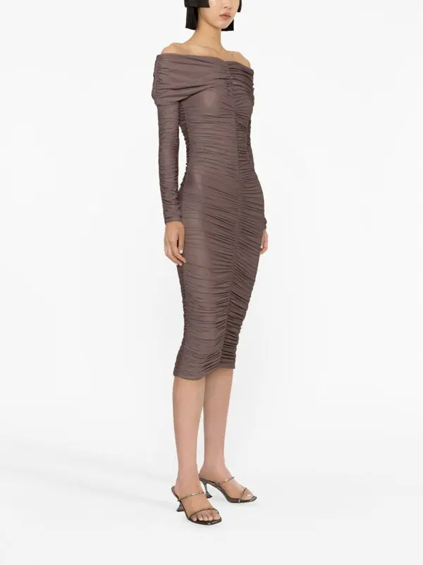 Andamane Ruched Off-shoulder Dress