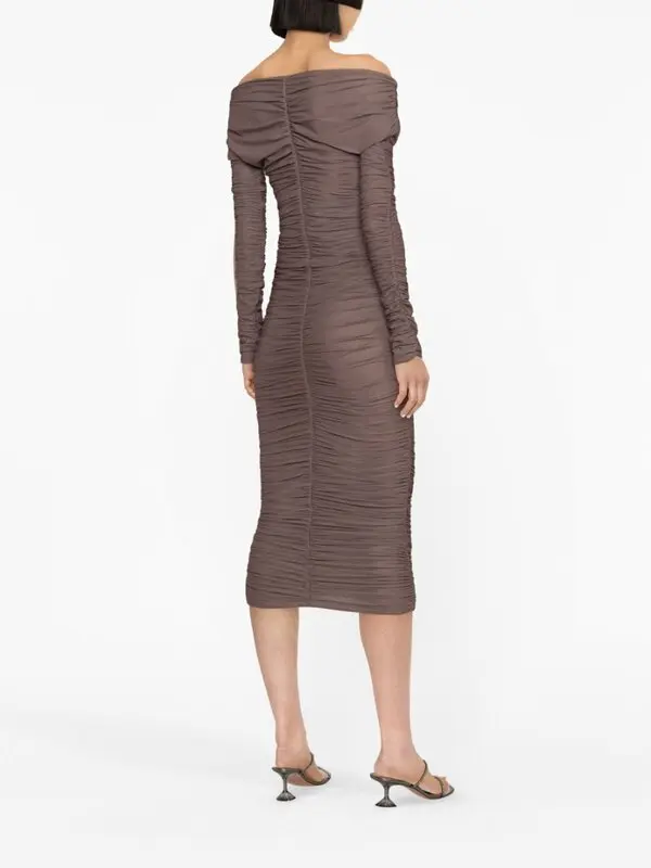 Andamane Ruched Off-shoulder Dress