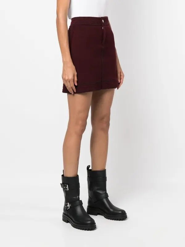 BARRIE Contrast-stitch Mini Skirt - Red