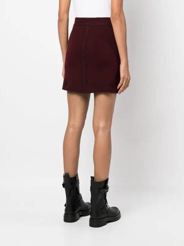 BARRIE Contrast-stitch Mini Skirt - Red