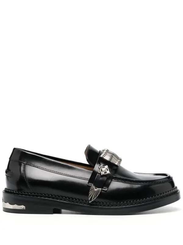 Toga Buckle-detail Leather Loafers