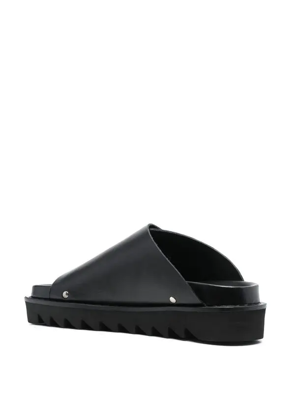 Toga Western-buckle Leather Slides