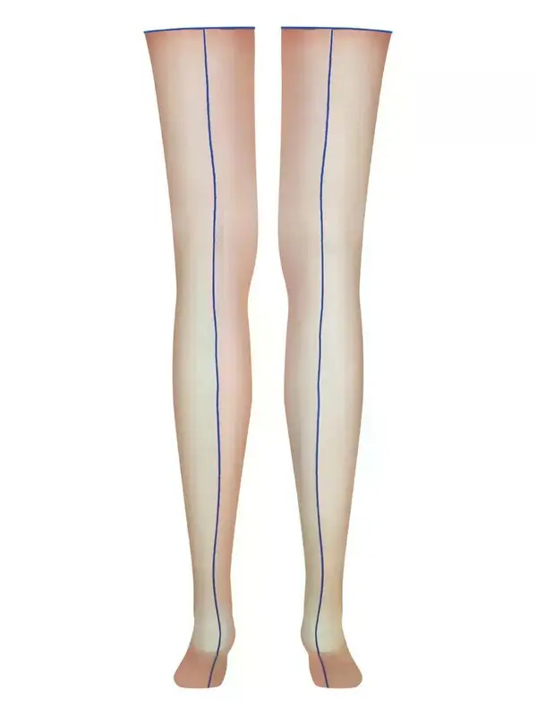 MAISON CLOSE Contrast-lining Stretch Tights - Neutrals