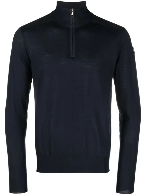 Paul & Shark Logo-patch Roll-neck Jumper - Blue