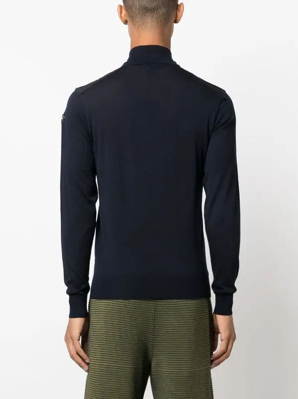 Paul & Shark Logo-patch Roll-neck Jumper - Blue