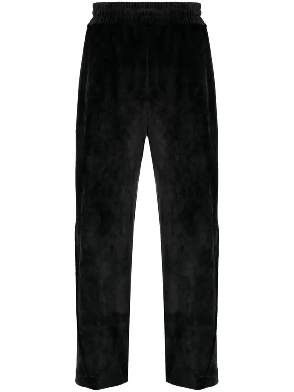 Gcds Logo-embroidered Velvet Trousers