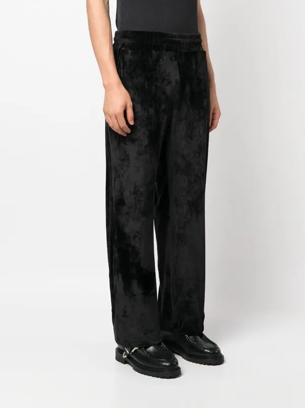 Gcds Logo-embroidered Velvet Trousers
