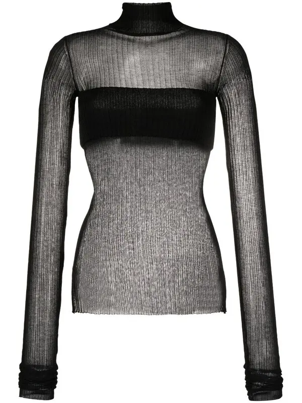 QUIRA High-neck Ribbed Top