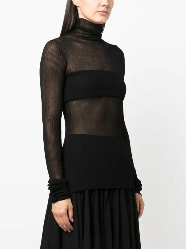 QUIRA High-neck Ribbed Top