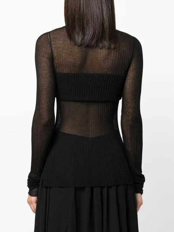 QUIRA High-neck Ribbed Top