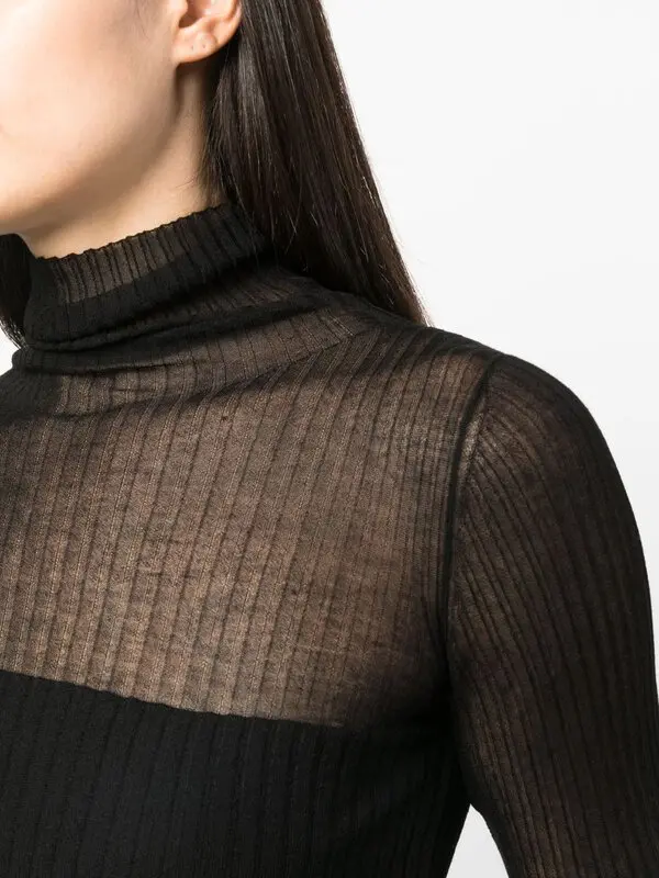 QUIRA High-neck Ribbed Top