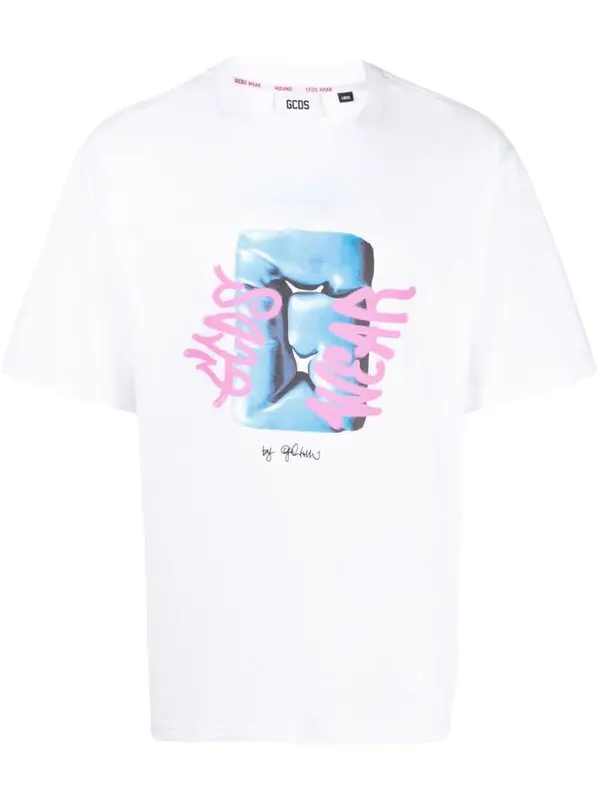 Gcds Logo-print Cotton T-shirt - White
