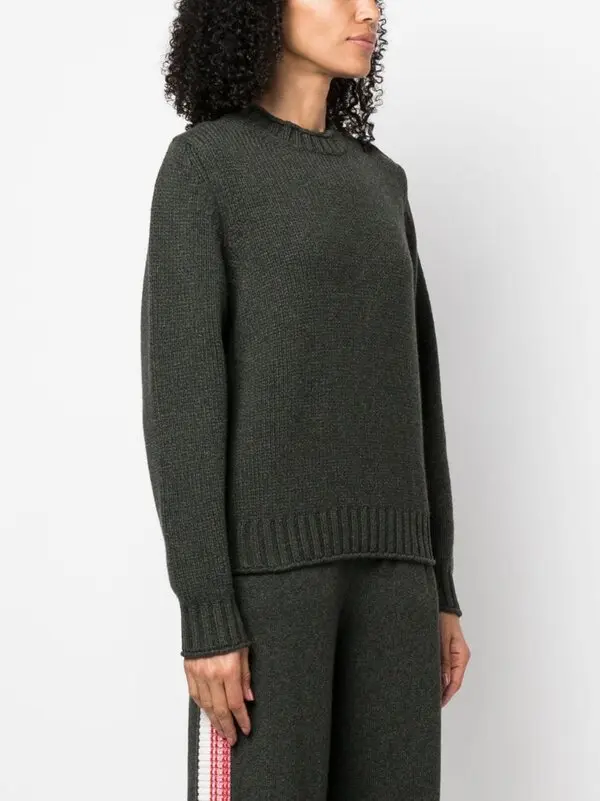 BARRIE Button-detail Cashmere Jumper - Green