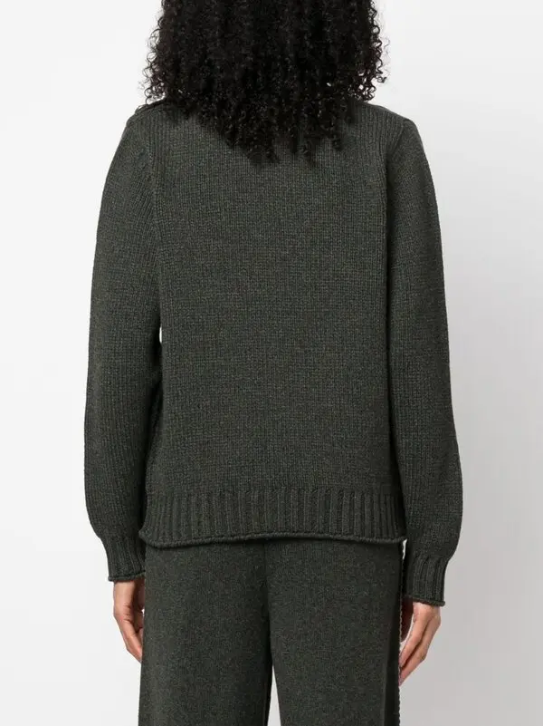 BARRIE Button-detail Cashmere Jumper - Green