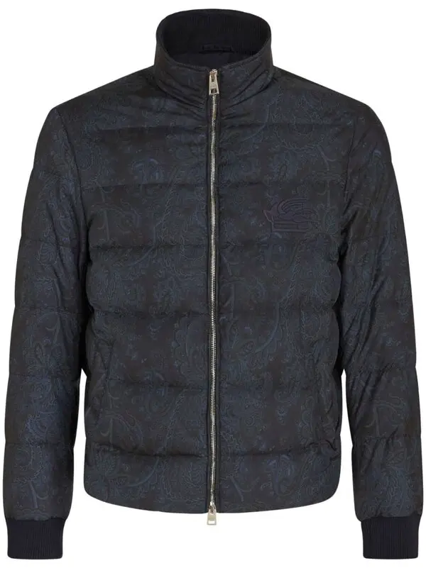 Etro Paisley-print Padded Jacket - Blue
