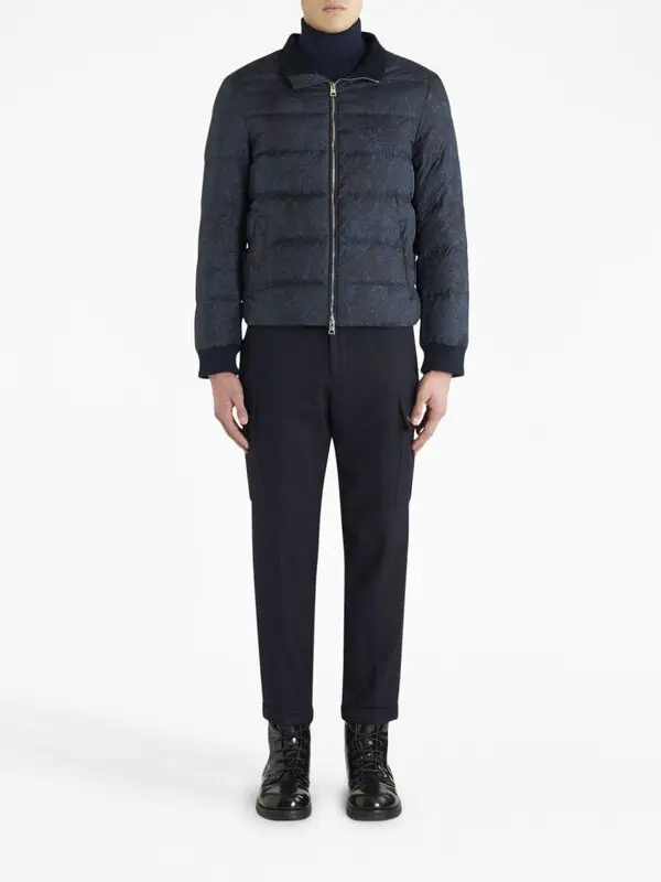 Etro Paisley-print Padded Jacket - Blue