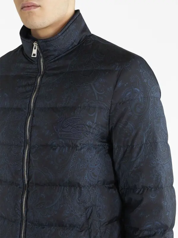 Etro Paisley-print Padded Jacket - Blue
