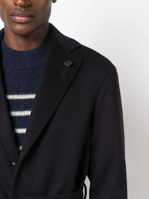 LARDINI Tied-waist Wool Coat