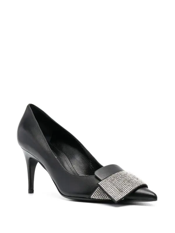 SERGIO ROSSI 80mm Crystal-embellished Leather Pumps