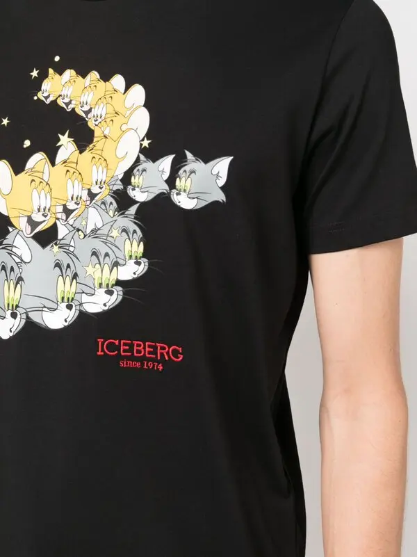 Iceberg X Looney Tunes Cartoon-Print Cotton T-Shirt In Black - 28