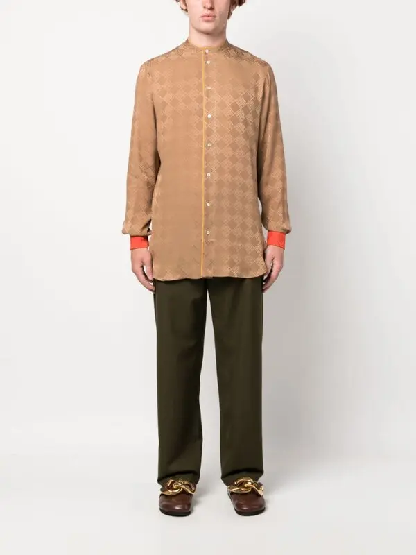 PIERRE-LOUIS MASCIA Monogram Silk Shirt